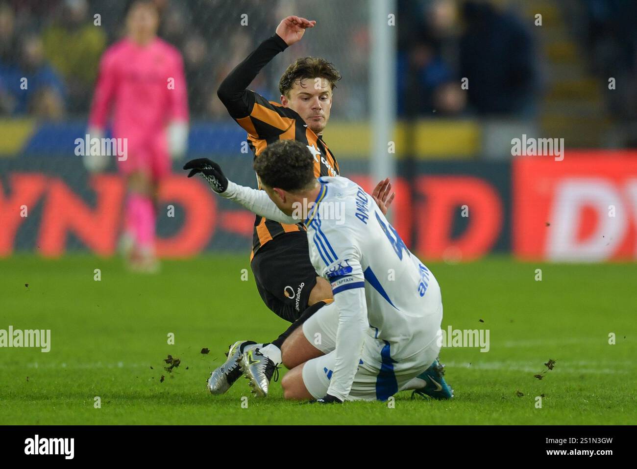 Hull City's Regan Slater and Leeds United's Ethan Ampadu go full ...