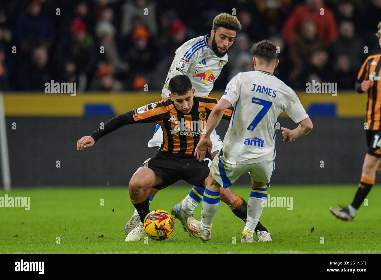 Hull City's Gustavo Puerta looks to control the ball for Hull during ...