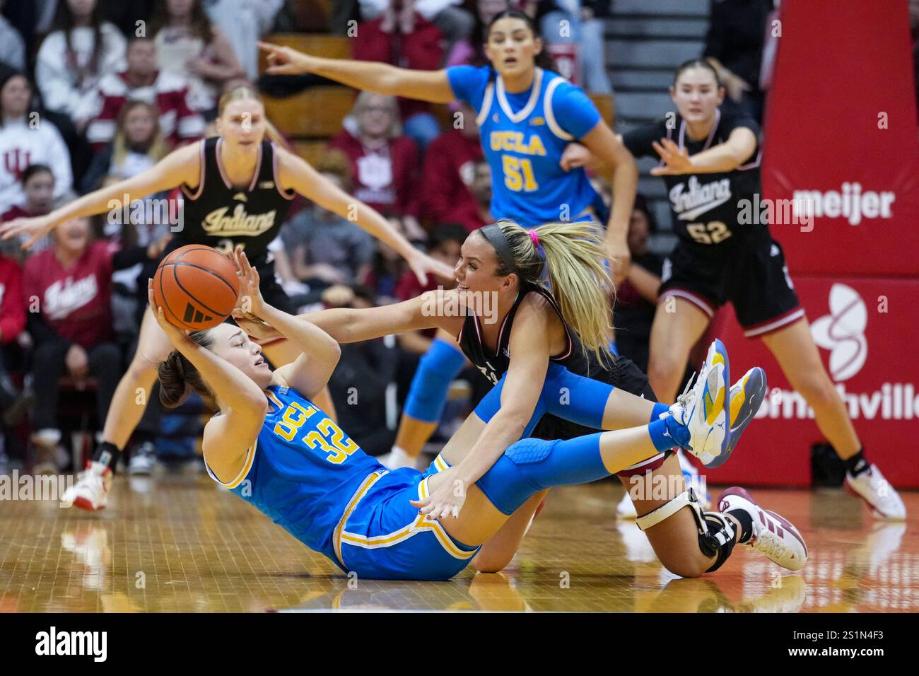 Indiana guard Sydney Parrish (33) and UCLA forward Angela Dugalic (32 ...