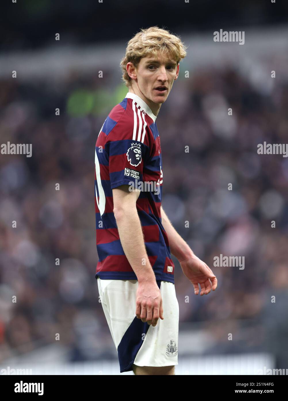 London, UK. 04th Jan, 2025. Anthony Gordon (NU) at the Tottenham ...