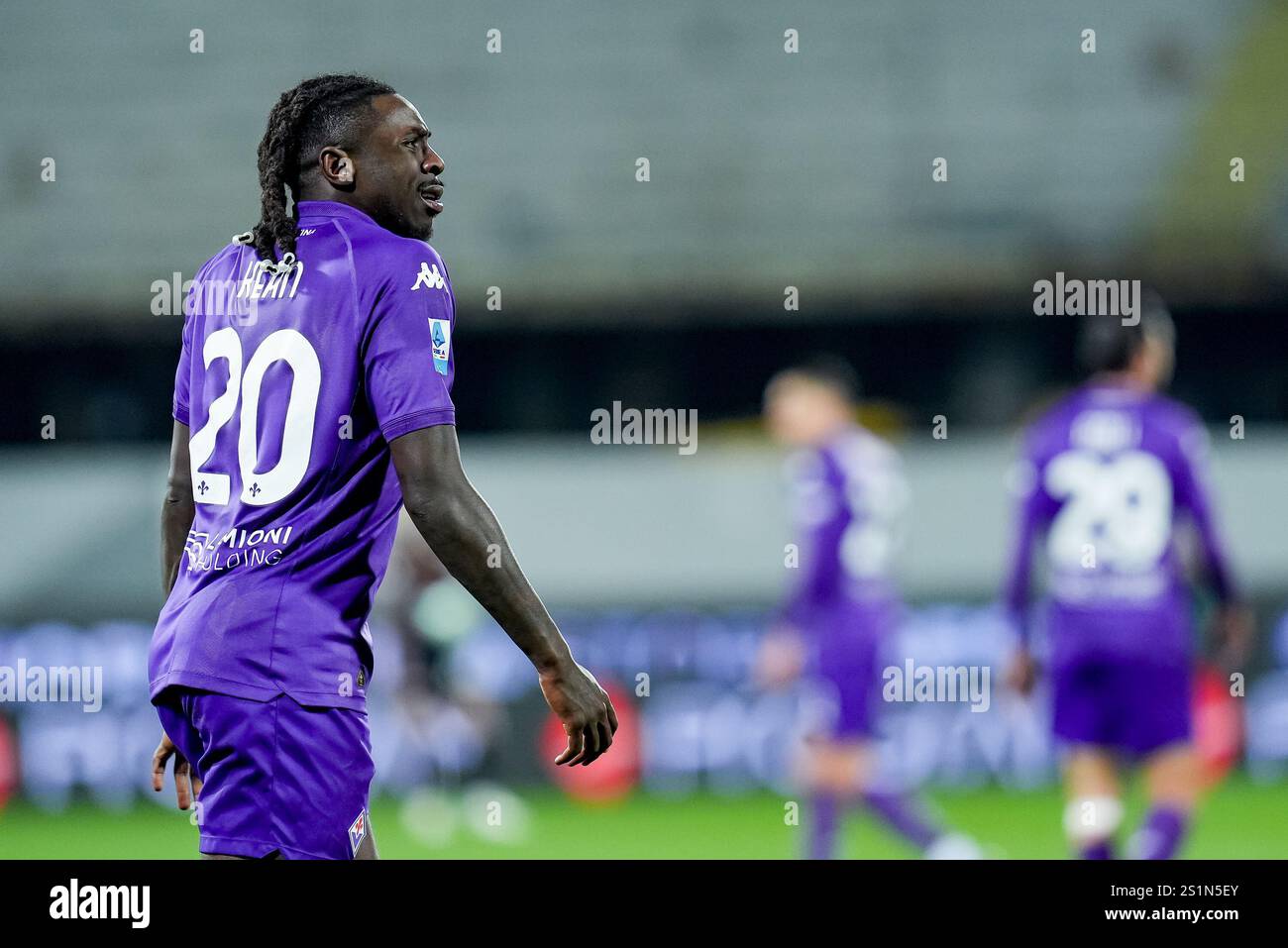 Florence, Italy. 04th Jan, 2025. Moise Kean of ACF Fiorentina reacts ...