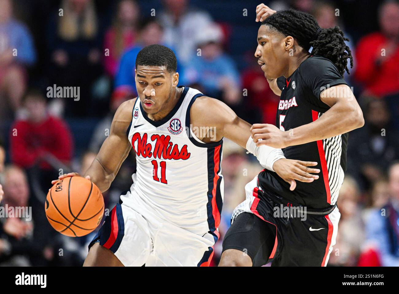 Mississippi guard Matthew Murrell (11) brings the ball up court against ...