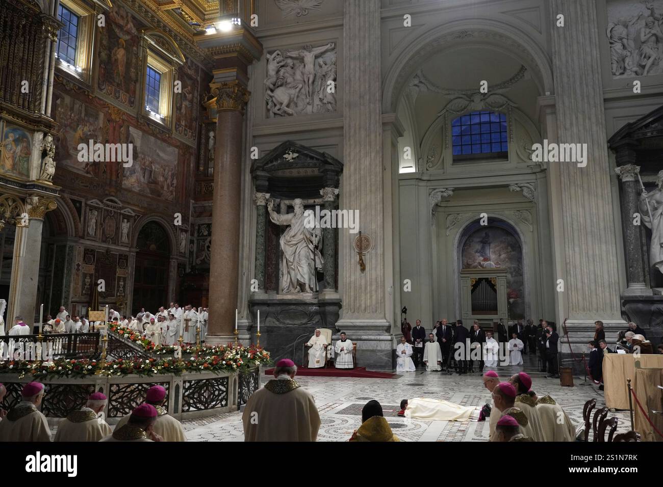 Pope Francis attends a Mass in which Monsignor Renato Tarantelli ...