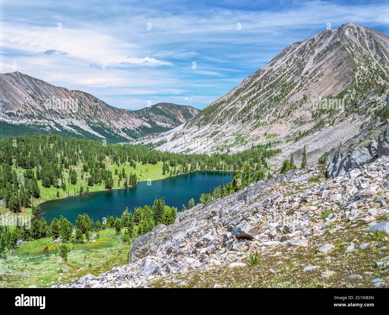little lake below homer youngs peak in the beaverhead mountains near ...
