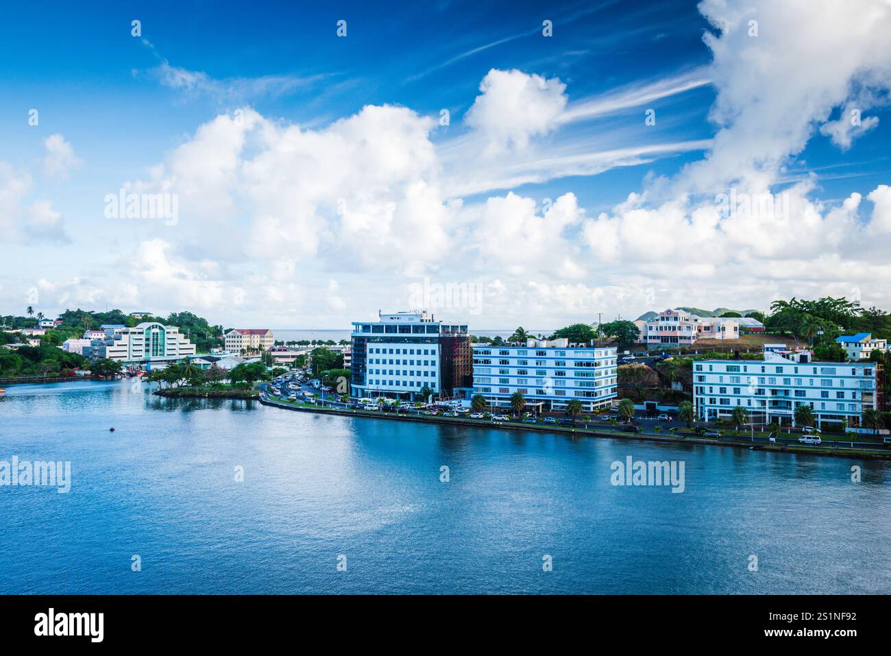 Framed by Castries harbour, Pointe Seraphine Cruise Port features ...