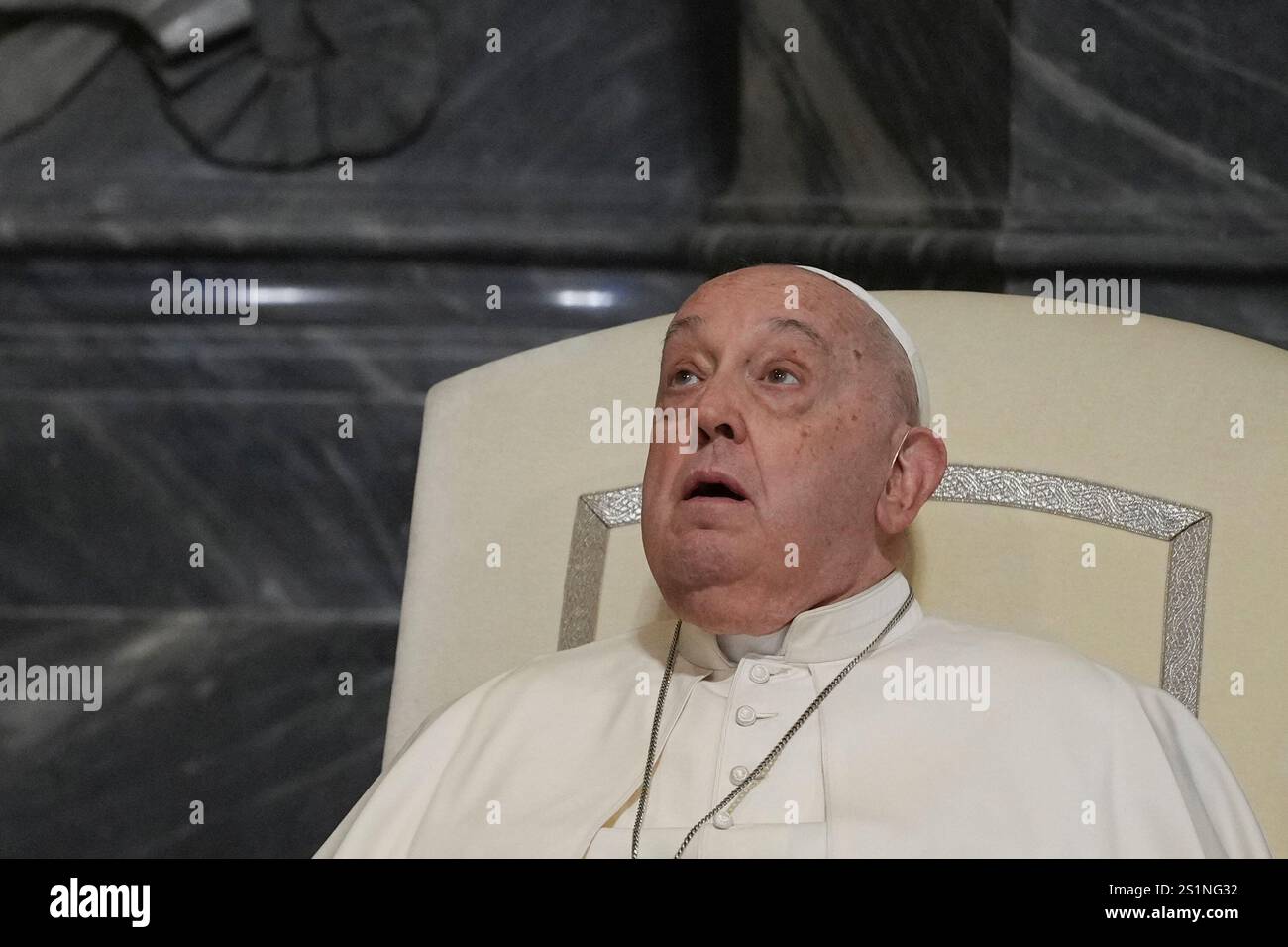 Pope Francis attends a mass in which Monsignor Renato Tarantelli ...