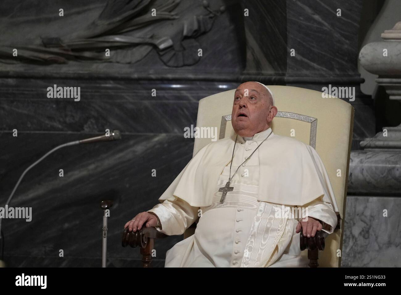 Pope Francis attends a mass in which Monsignor Renato Tarantelli ...