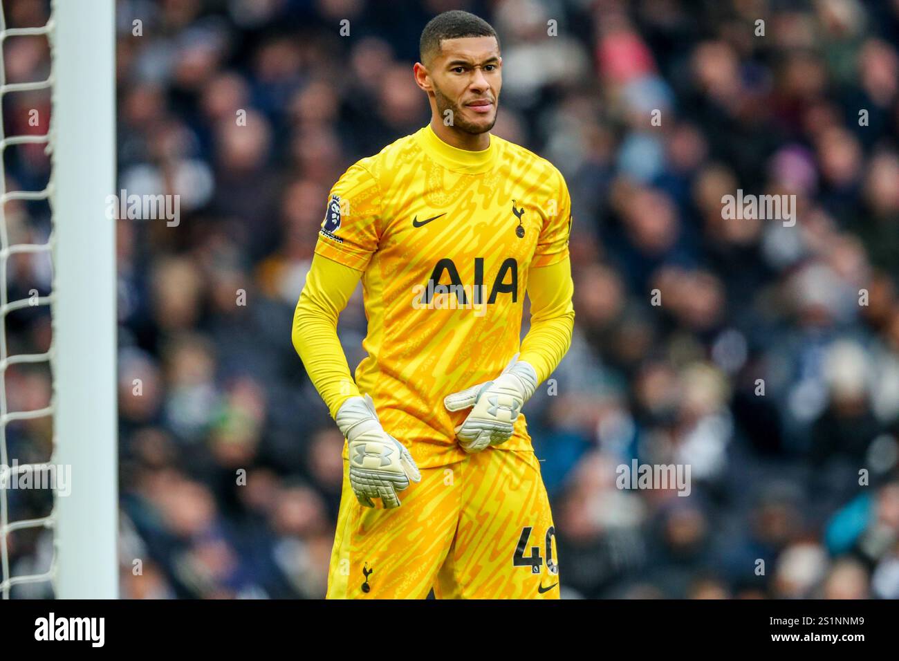 London, UK. 04th Jan, 2025. Brandon Austin of Tottenham Hotspur reacts ...