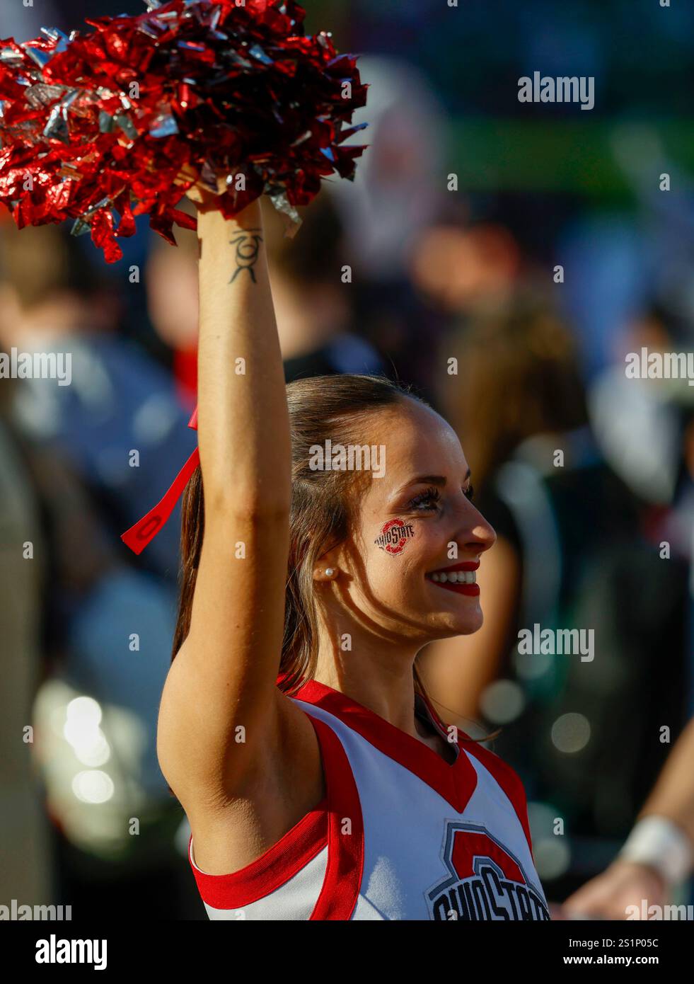 January 01, 2025 Ohio State Buckeyes cheerleader during the CFP ...