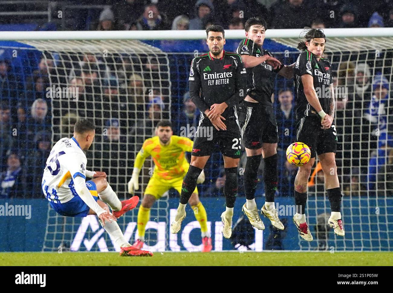 Brighton and Hove Albion's Yasin Ayari performs a free kick during the ...