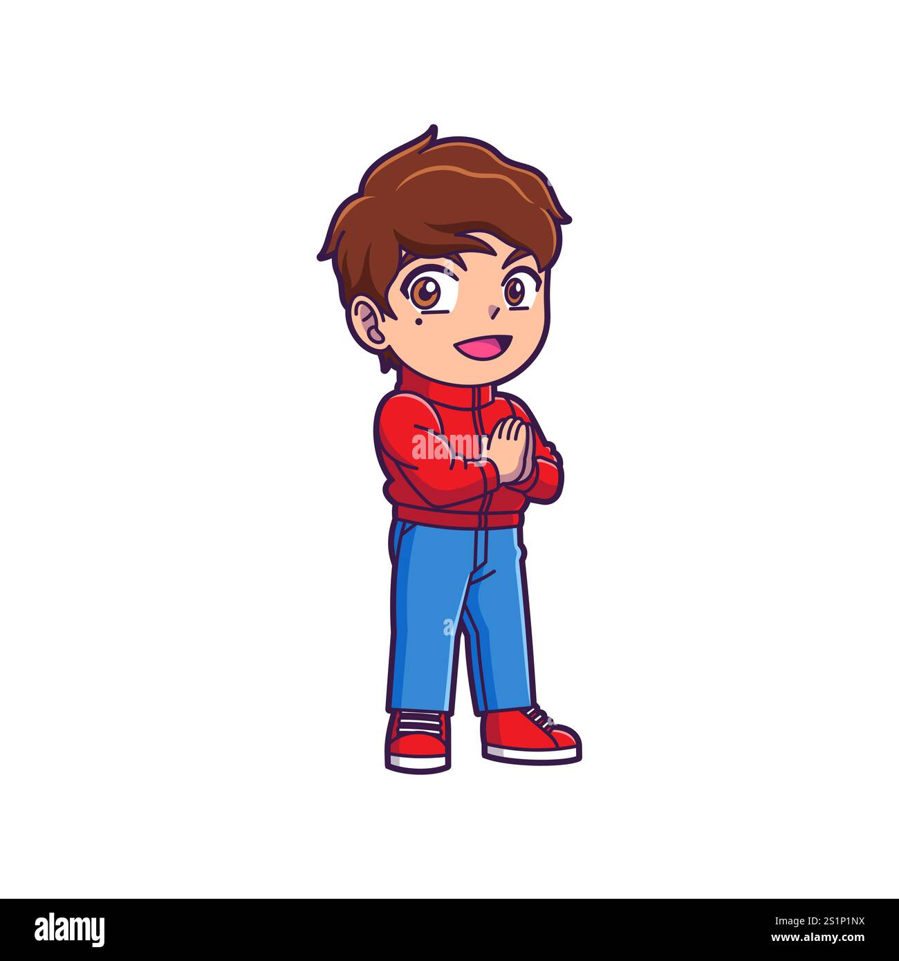 Cute Teen Cartoons Giving Greetings Mascot Design. Cute Man Cartoon ...