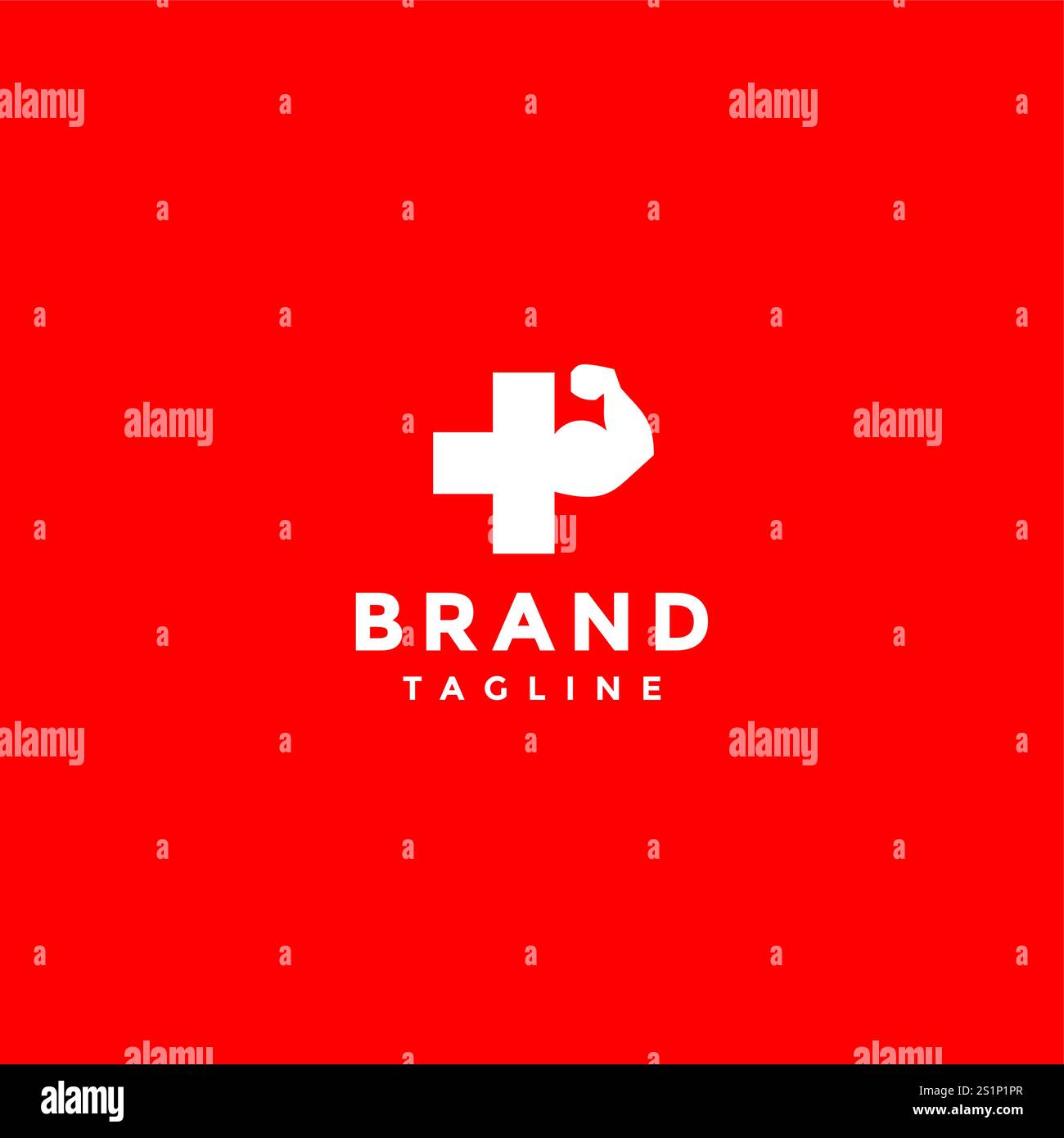 Simple Healthy Strong Icon Logo Design. Healthy Plus Icon With Muscular ...