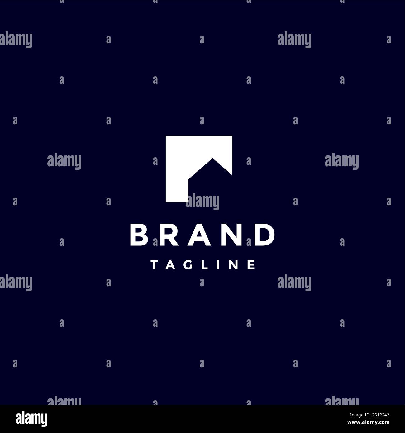 House Silhouette Icon Inside Square Logo Design. Square Box With House ...