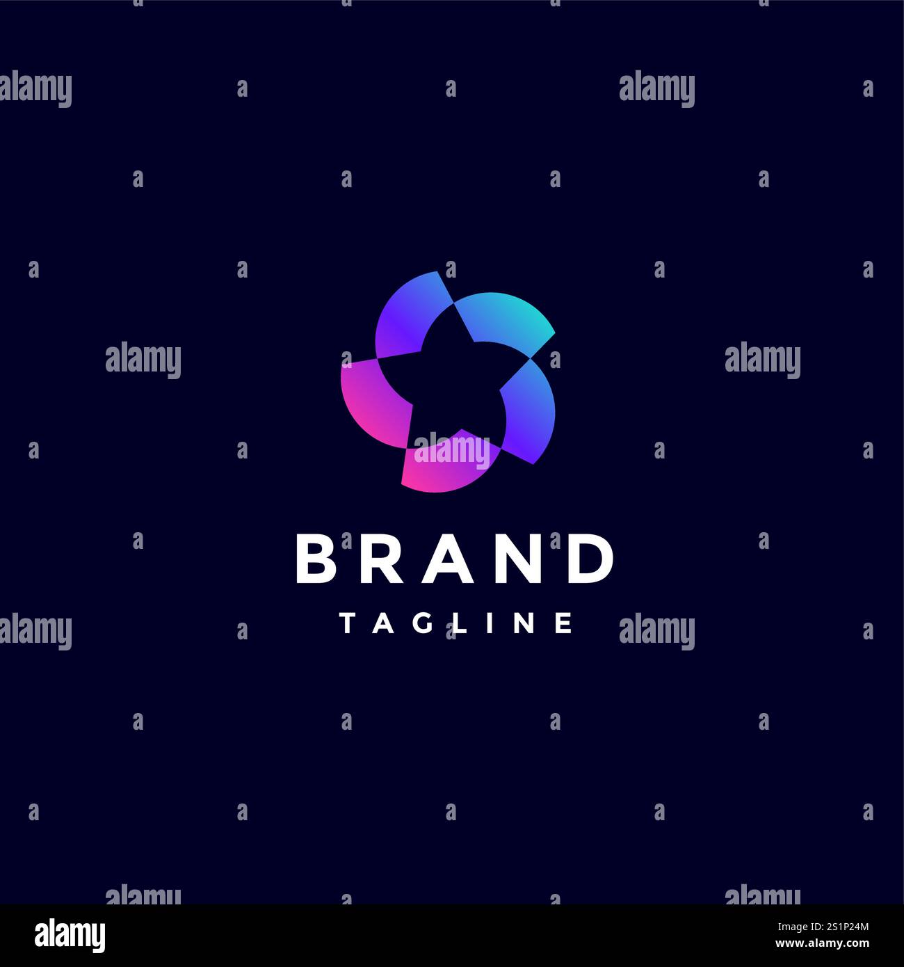 Rotating Geometry Field Star Logo Design. Colorful Geometry Field With ...