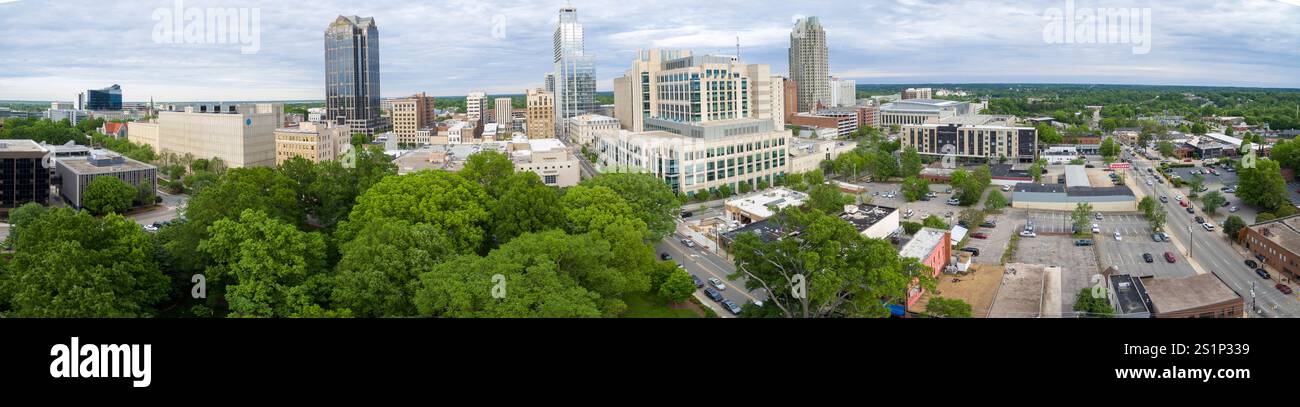 Aerial panorama in downtown Raleigh, NC Stock Photo - Alamy