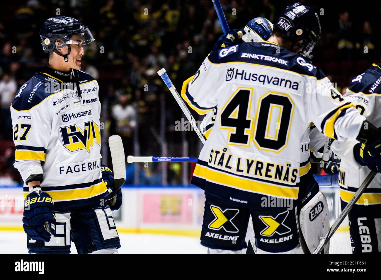 250104 HV71s Jonathan Ang deppar efter ishockeymatchen i SHL mellan ...