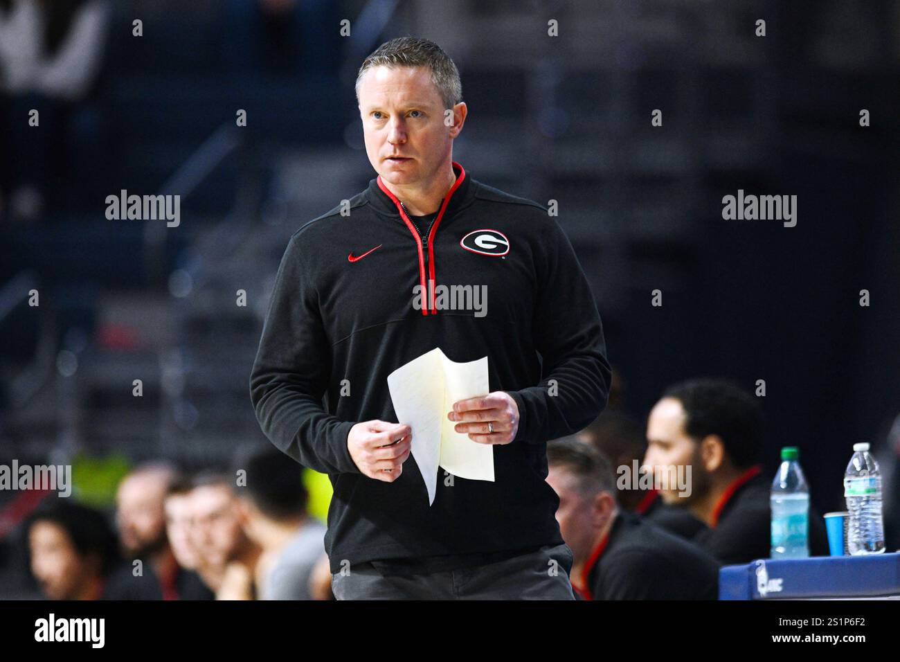 Georgia head coach Mike White watches during the second half of an NCAA ...