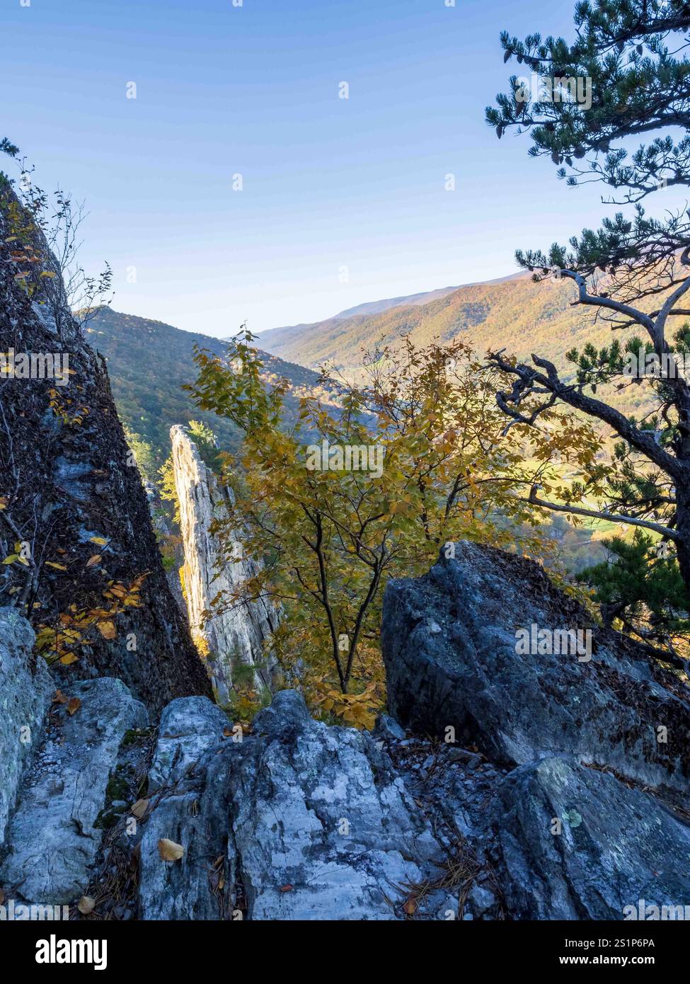 Stunning fall foliage stretches across the mountain landscape as seen ...