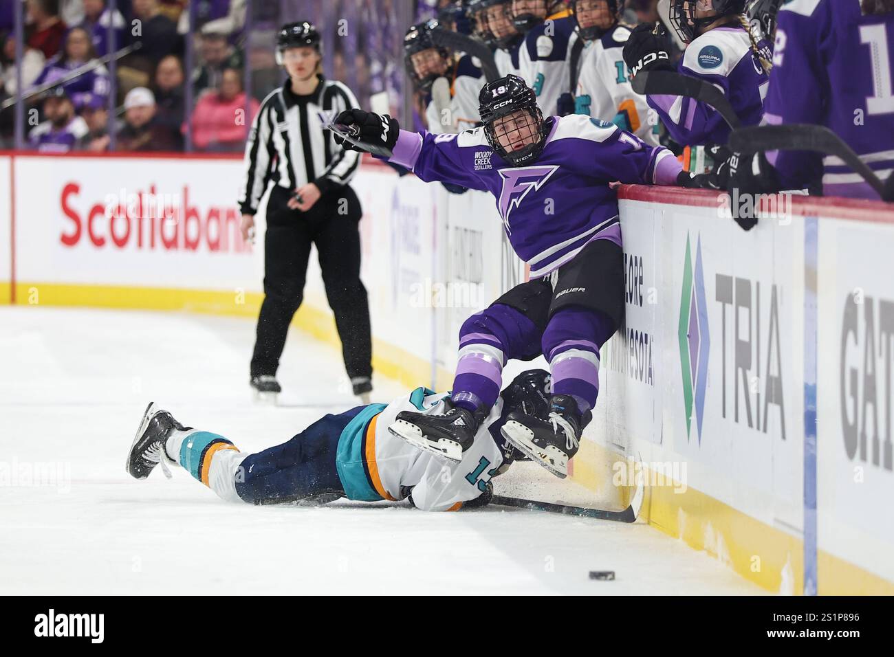 January 4th, 2025: Minnesota Frost defender Maggie Flaherty (19) skates ...