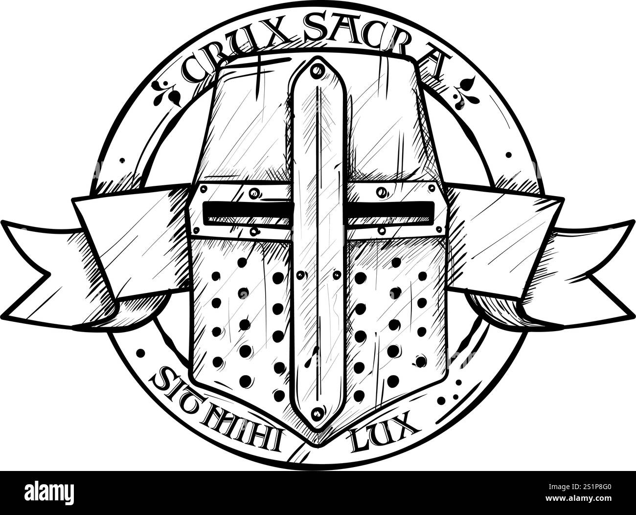 medieval great helmet -emblem, hand drawn Stock Vector Image & Art - Alamy