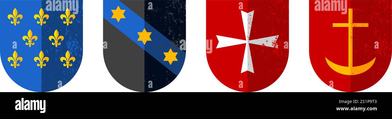 set of medieval coat of arms shields Stock Vector Image & Art - Alamy