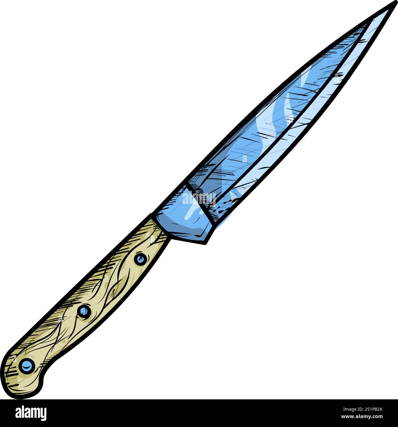 Old kitchen knife - vector illustration Stock Vector Image & Art - Alamy