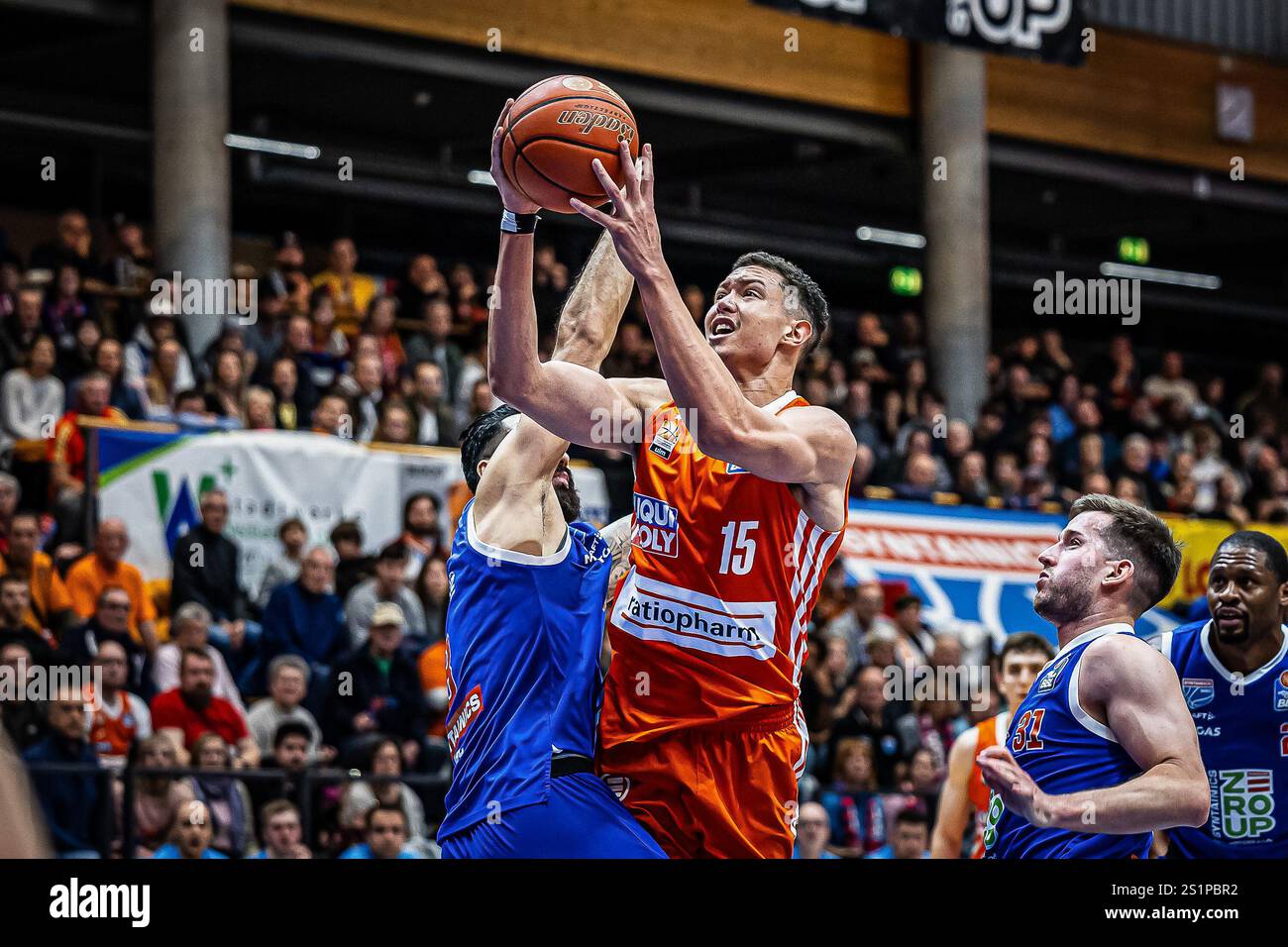 Isaiah Roby (Ratiopharm Ulm, #15) GER, Sytainics MBC vs. ratiopharm Ulm ...