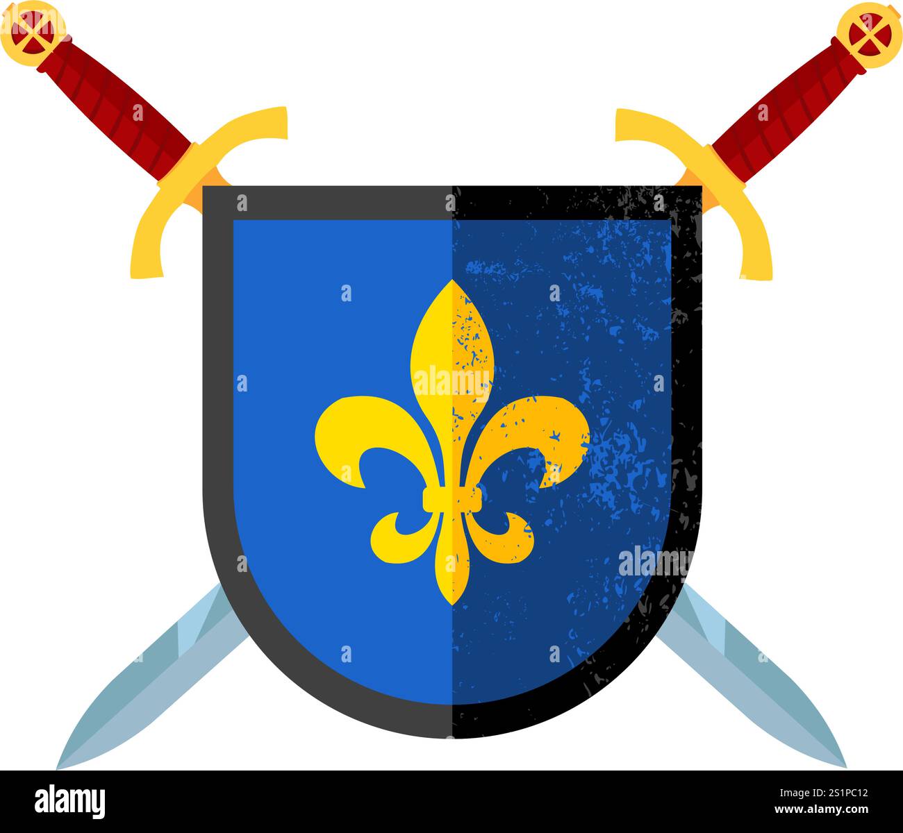 shield with two crossed swords Stock Vector Image & Art - Alamy