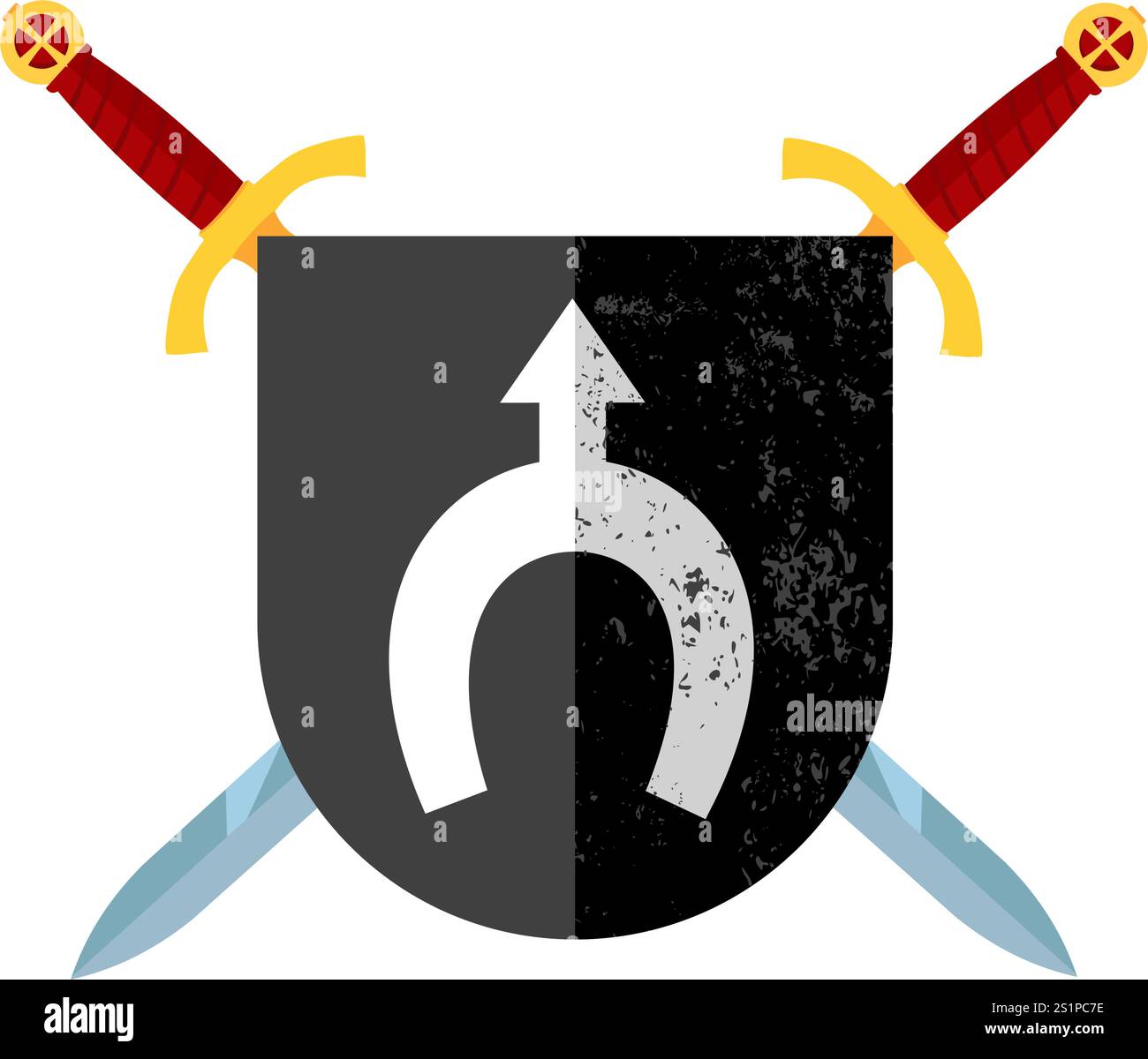 shield with two crossed swords Stock Vector Image & Art - Alamy