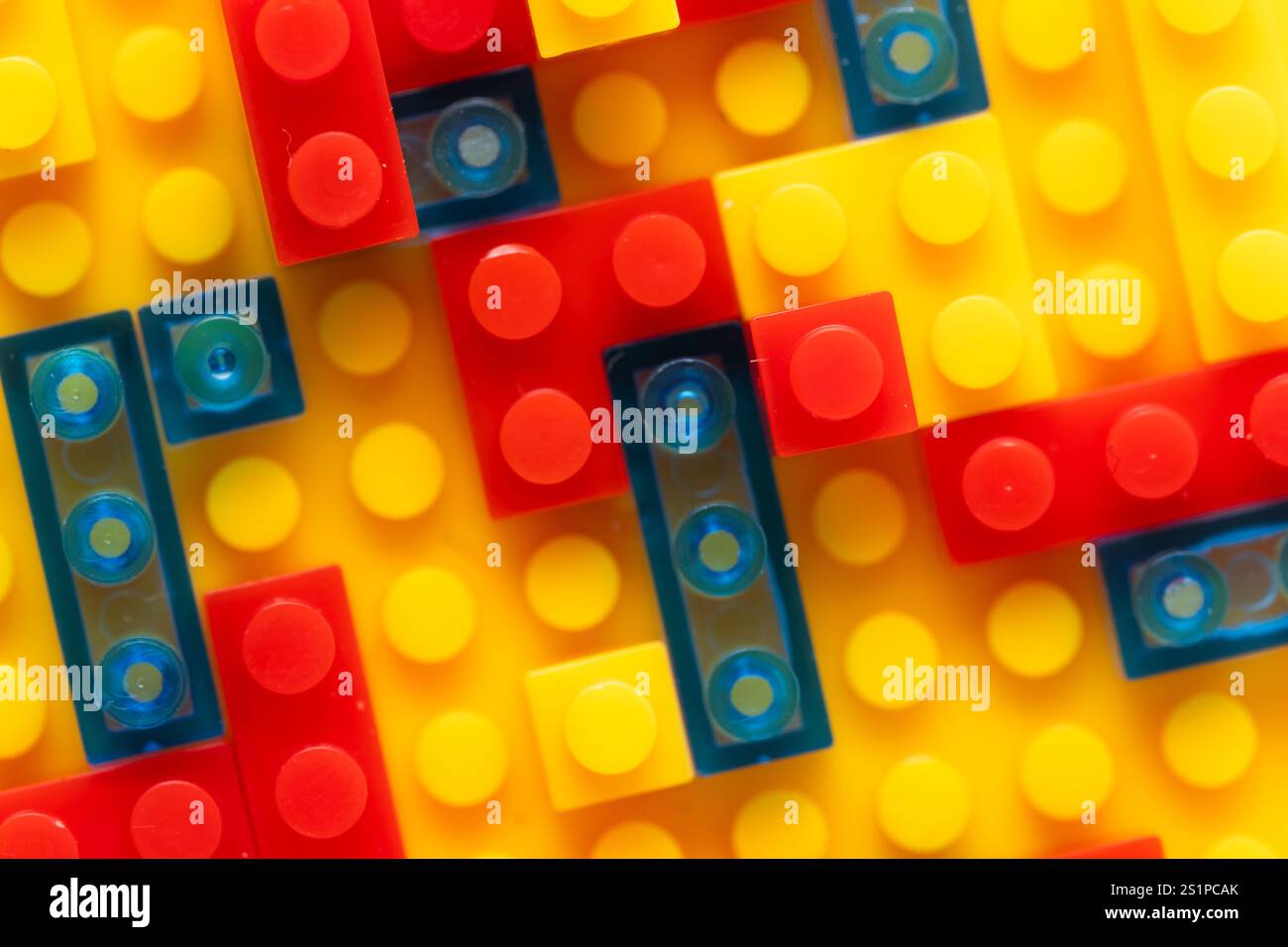 Children construction kit. Colorful plastic building blocks background ...