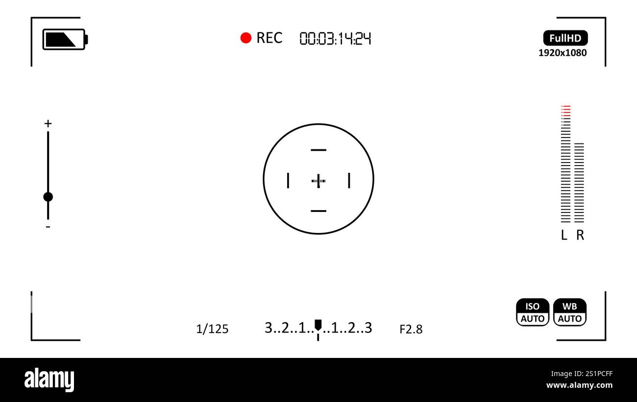 Camera recording screen overlay. Timecode and recording indicator ...