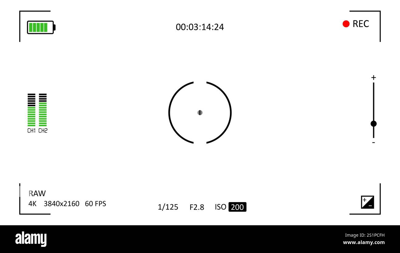 Camera recording screen overlay. Timecode and recording indicator ...
