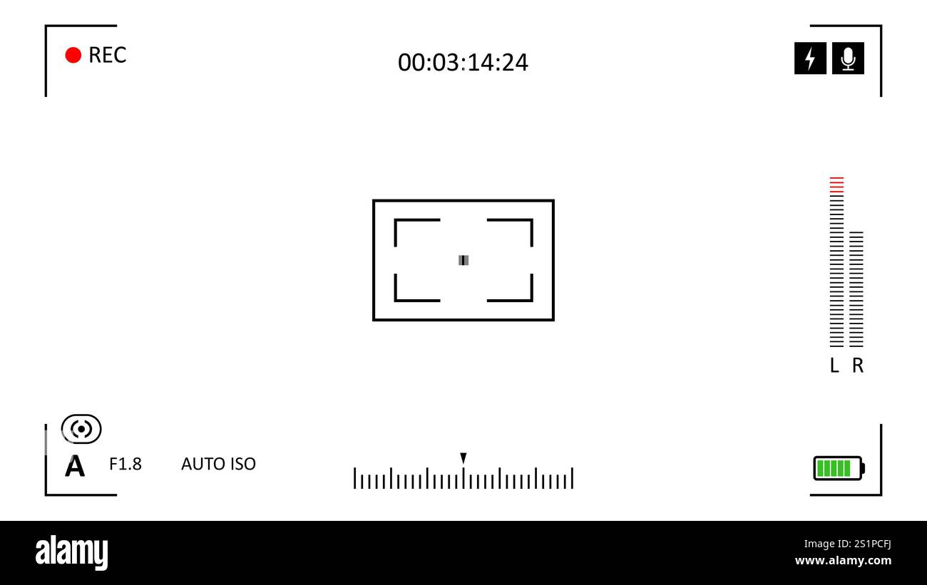 Camera recording screen overlay. Timecode and recording indicator ...