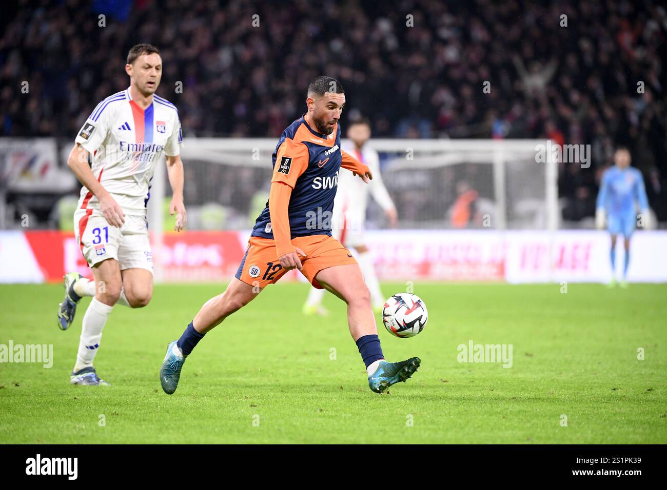 12 Jordan FERRI (mhsc) during the Ligue 1 McDonald's match between Lyon ...