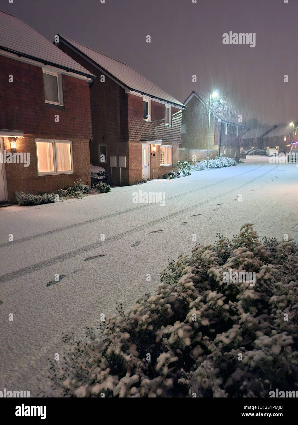 Snow falling in Basingstoke. Large parts of the country will face ...