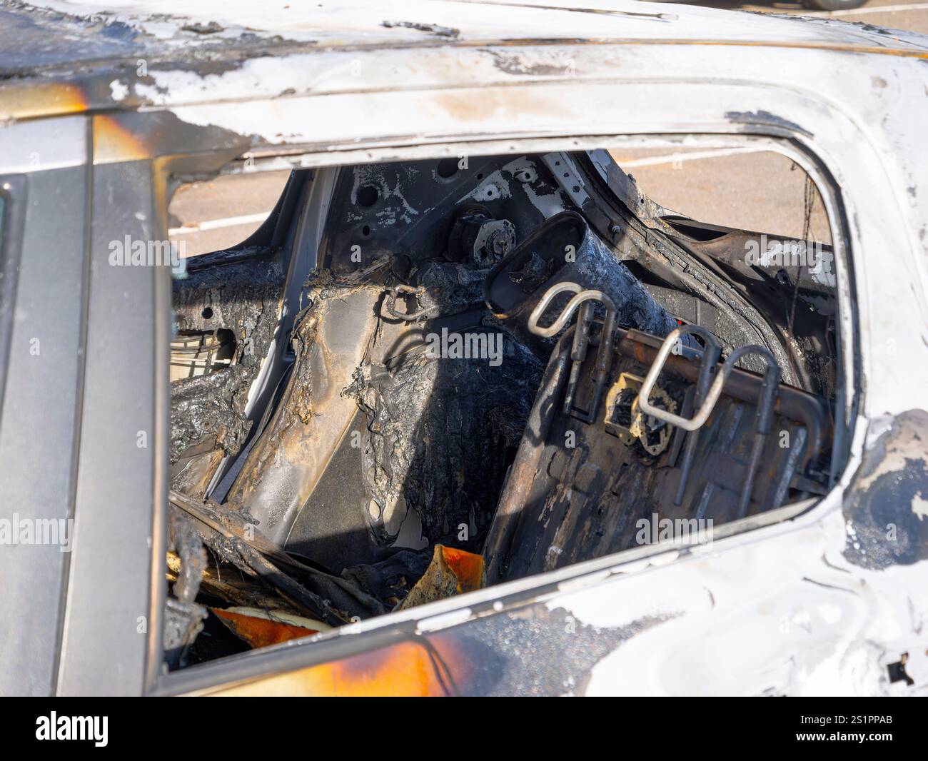 Aftermath vehicle destroyed fire showing hi-res stock photography and ...