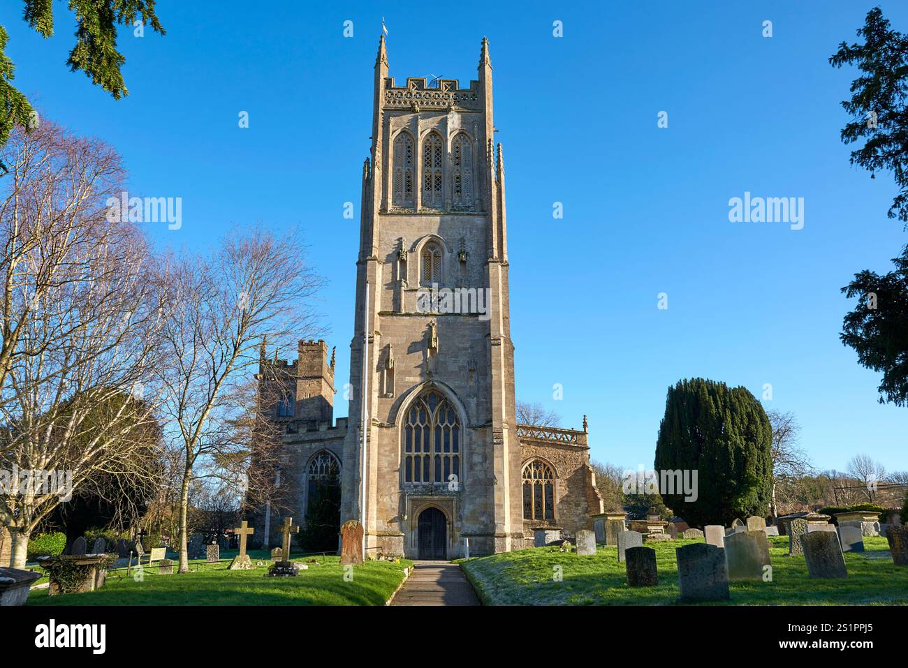 The historic church of St Mary, Bruton, Somerset, England, with 15th ...