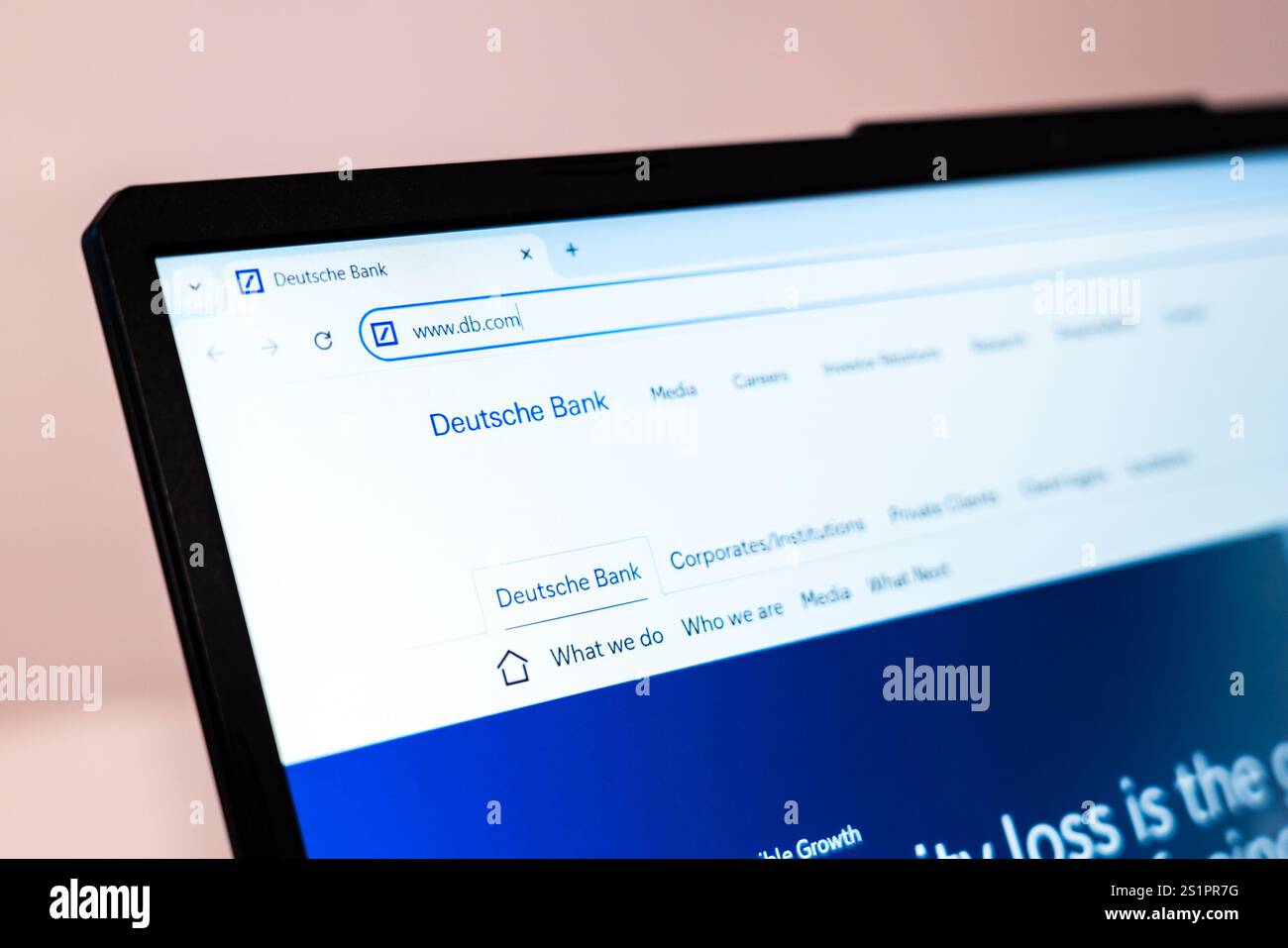 New York, USA - January 01, 2025: Deutsche Bank website displayed on ...