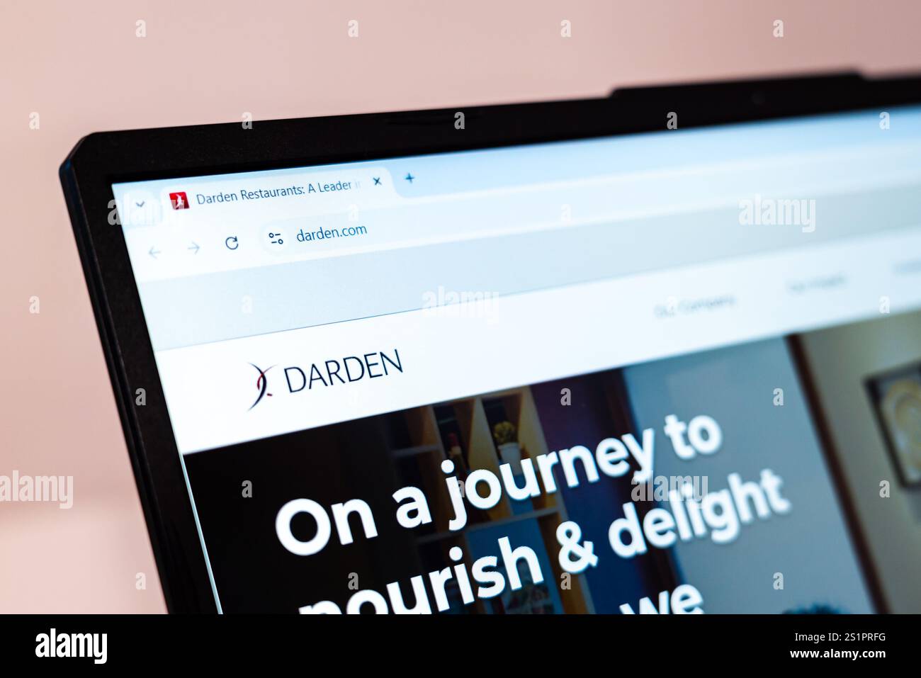 New York, USA - January 01, 2025: Darden Restaurants website displayed ...