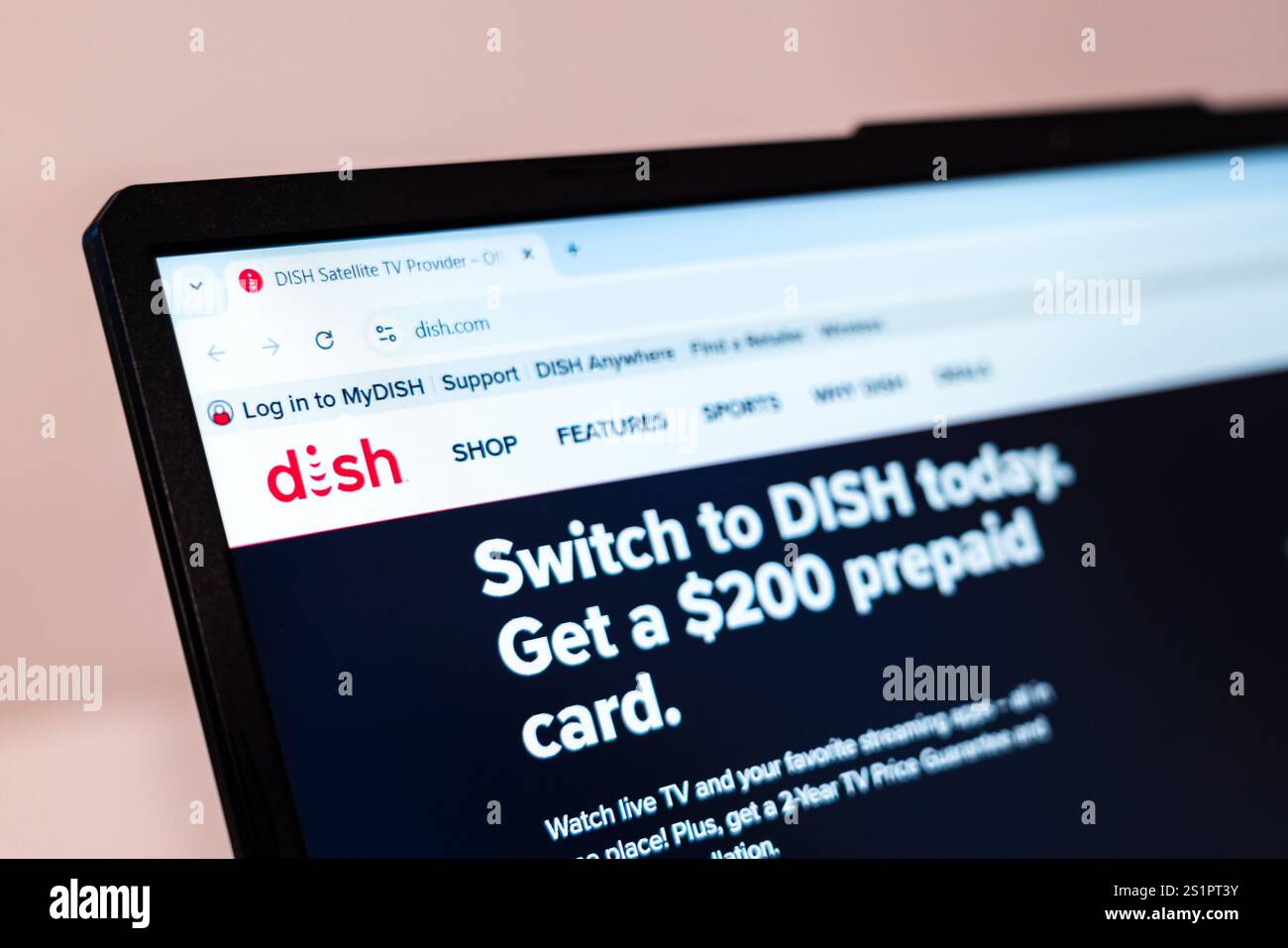 New York, USA - January 01, 2025: Dish Network website displayed on ...