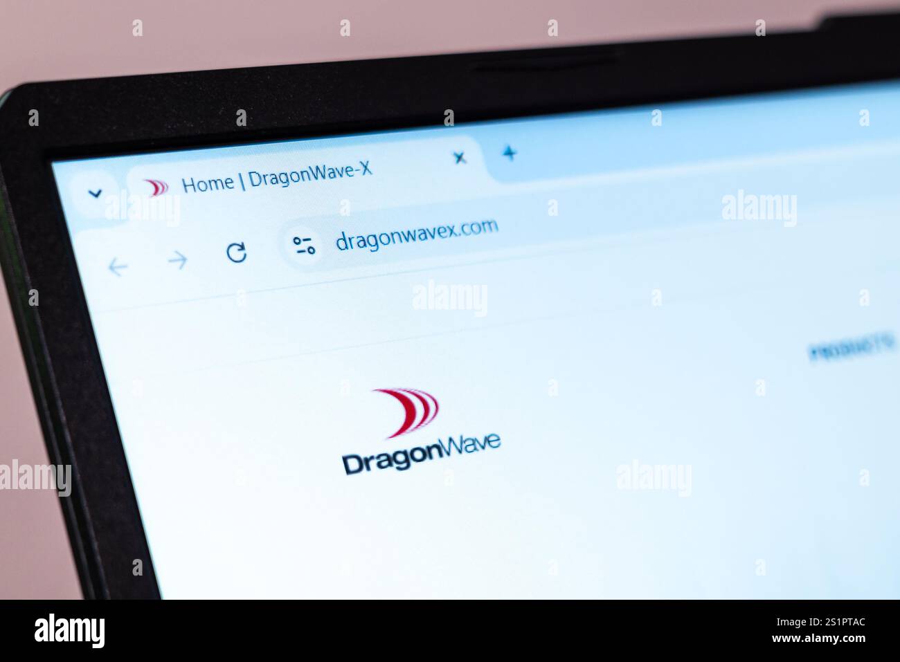 New York, USA - January 01, 2025: DragonWave website homepage displayed on a laptop screen ...