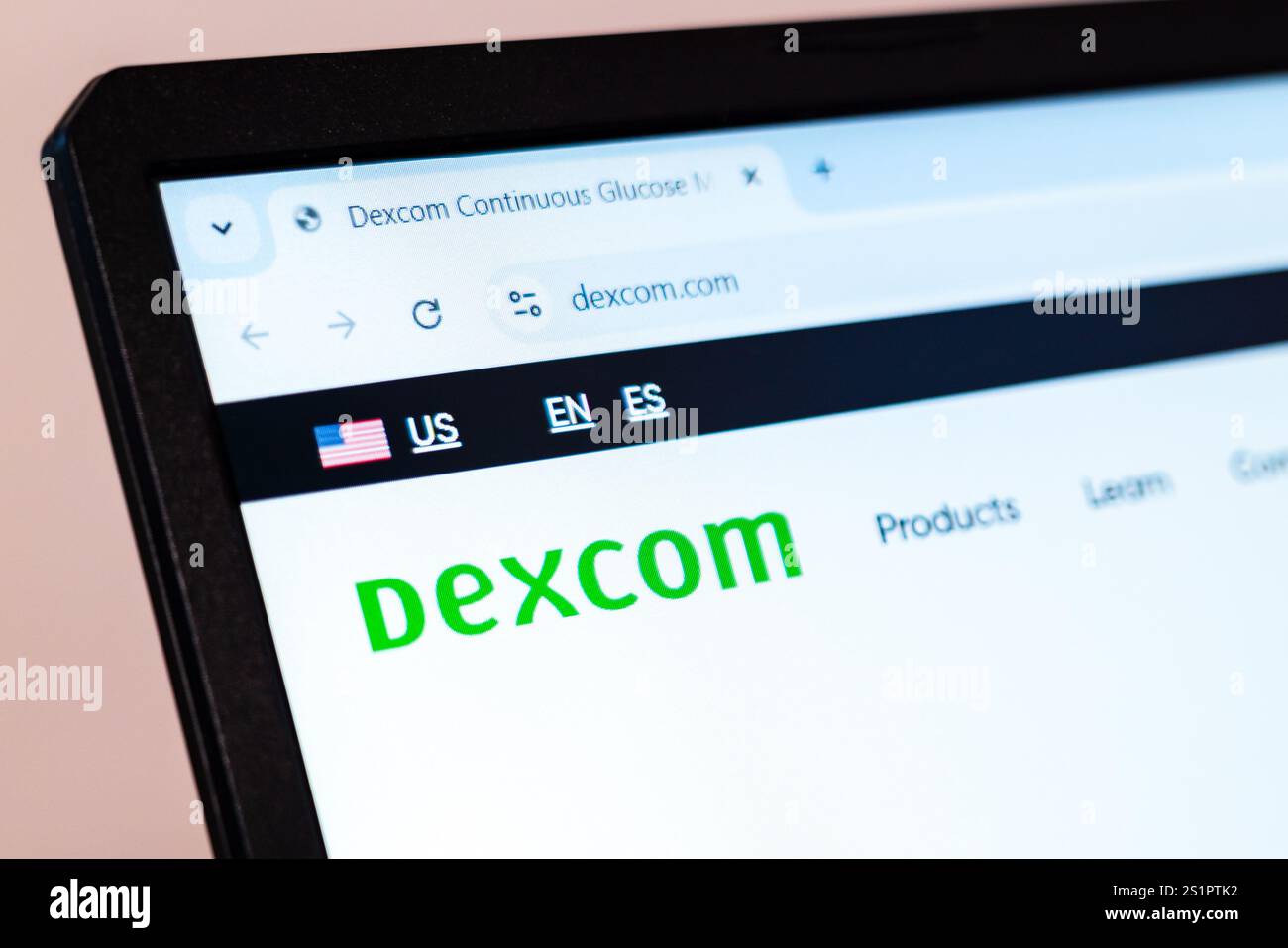 New York, USA - January 01, 2025: Dexcom website displayed on computer ...