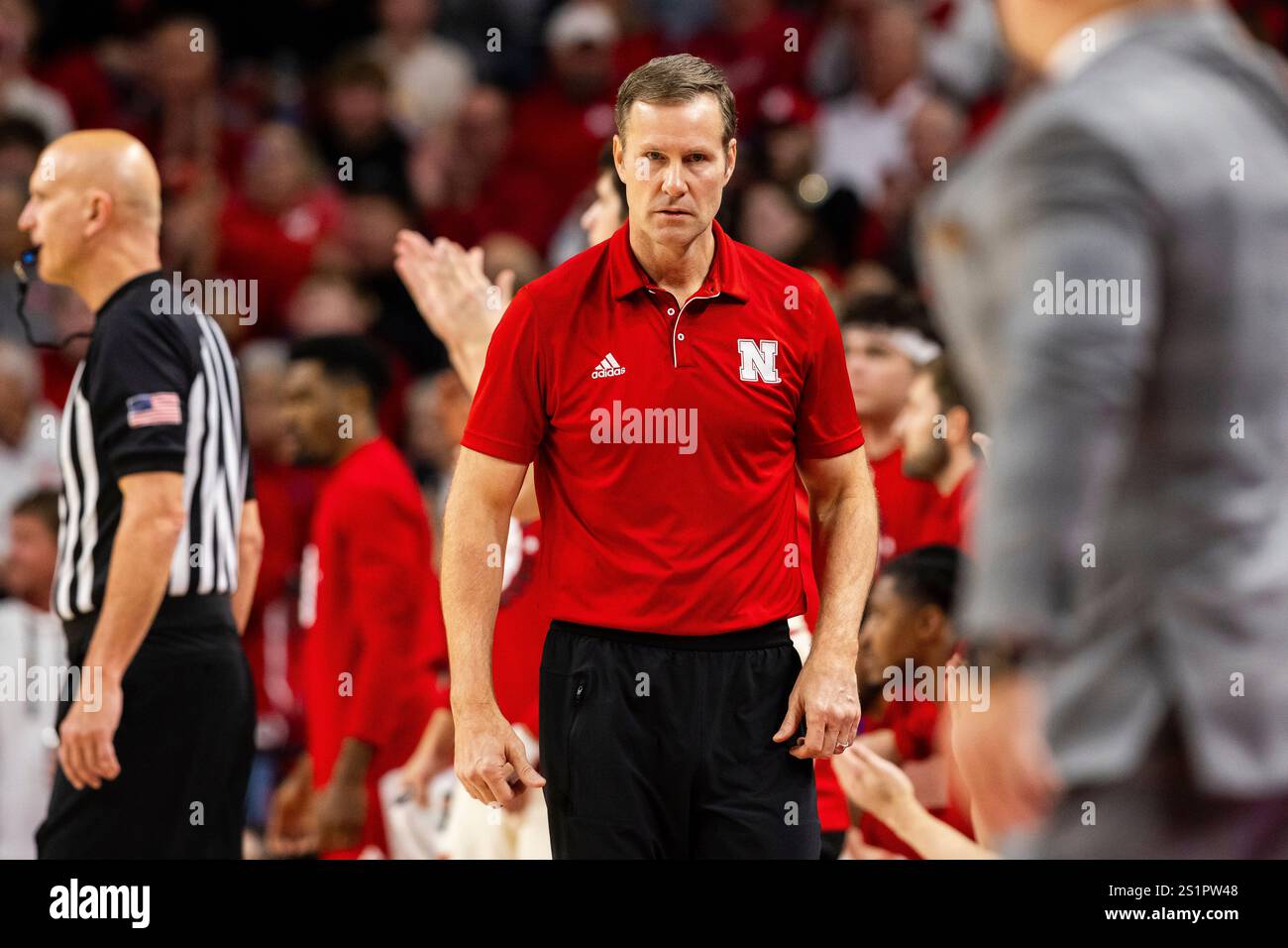 Nebraska head coach Fred Hoiberg looks on from the bench during the ...