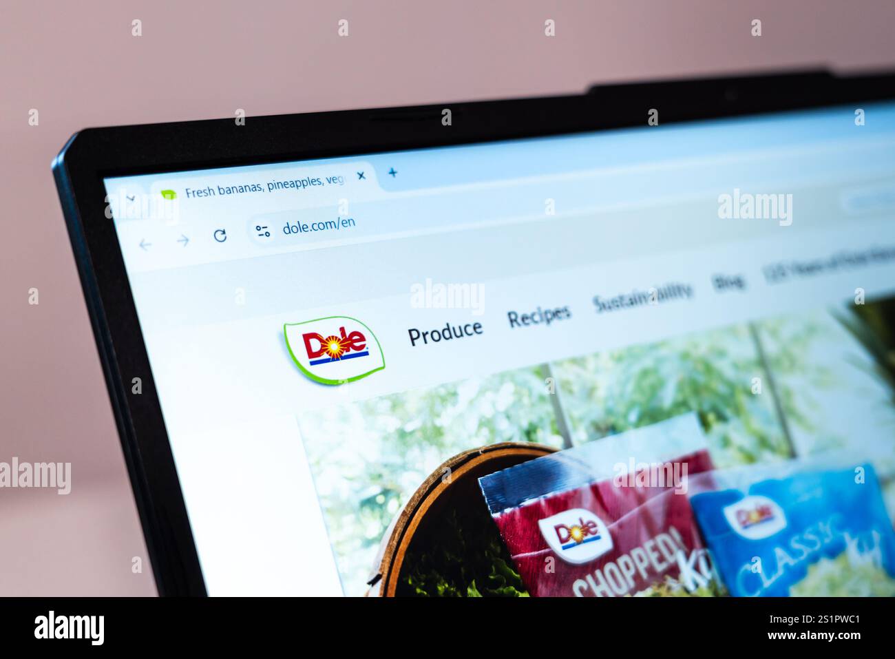 New York, USA - January 01, 2025: Dole Food Company website homepage ...