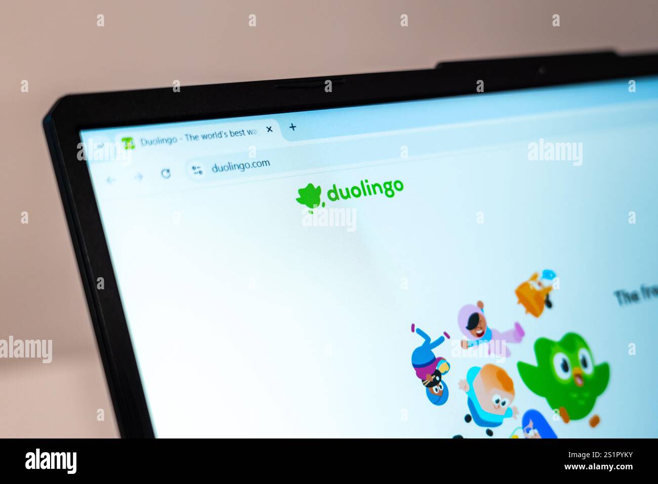 New York, USA - January 01, 2025: Official website of Duolingo language ...