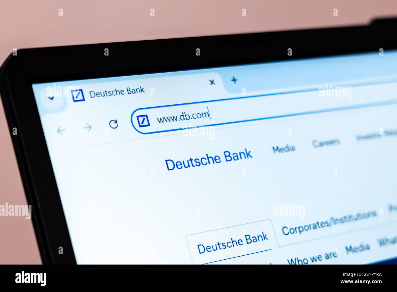 New York, USA - January 01, 2025: Deutsche Bank website displayed on ...