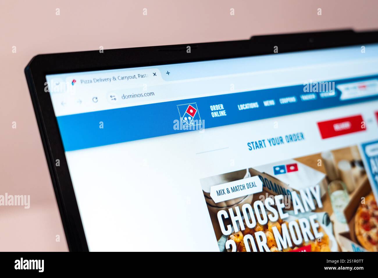 New York, USA - January 01, 2025: Dominos Pizza website displayed on ...