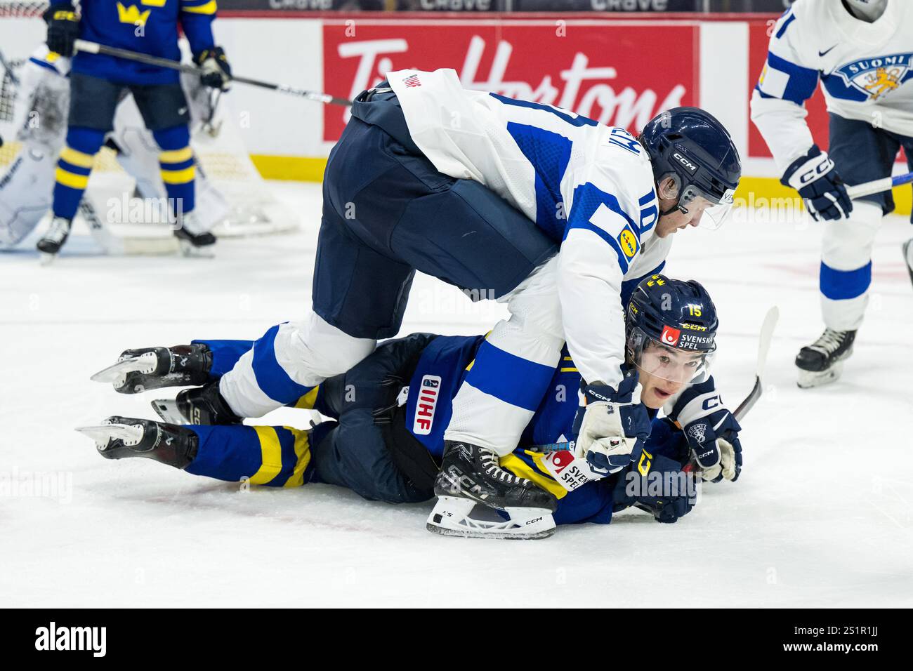 Emil Pieniemi of, Finland. , . and David Edstrom of Sweden during the ...