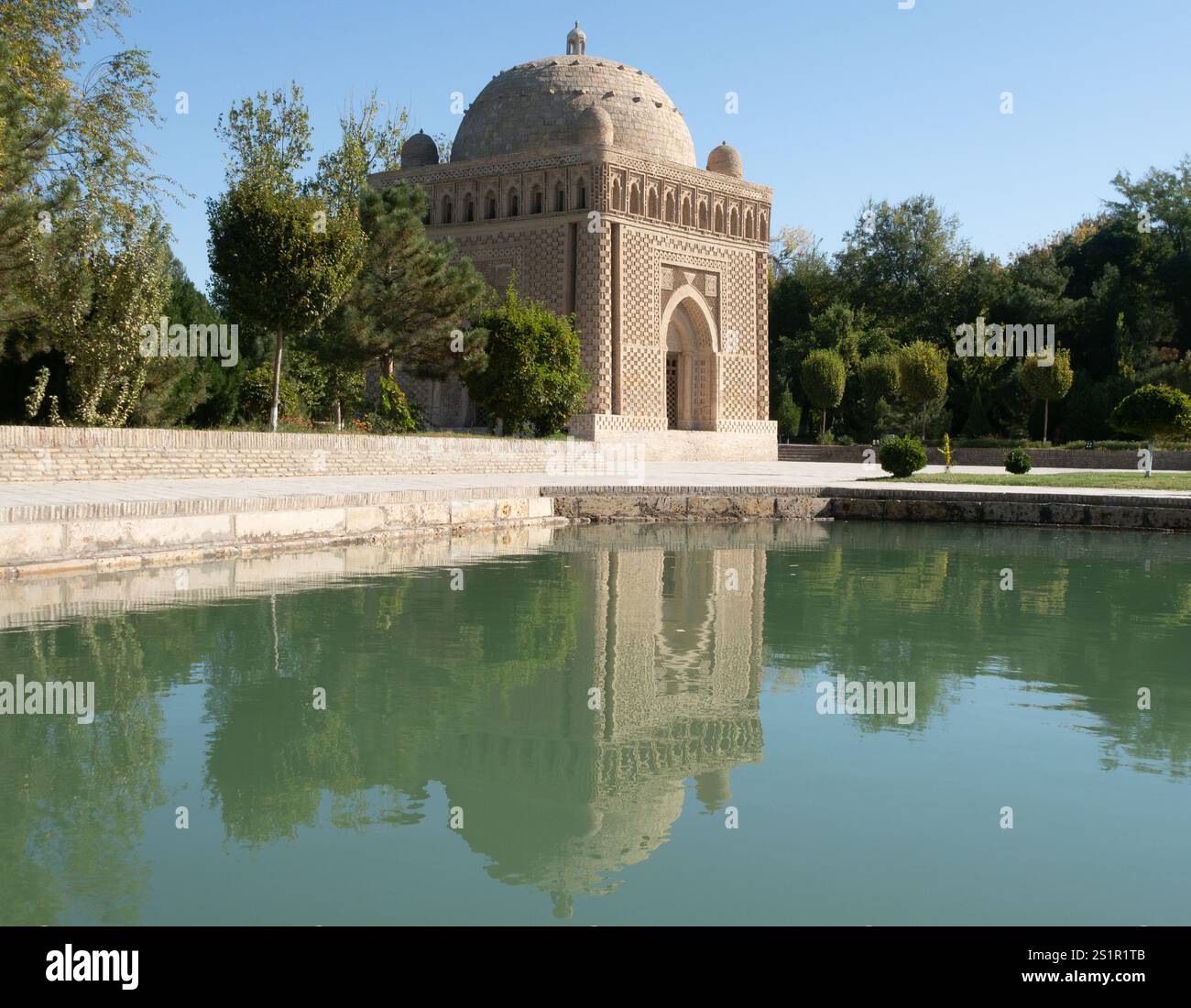 Mausoleum of Ismail Samani, the founder of the Samanid Dynasty, with a ...