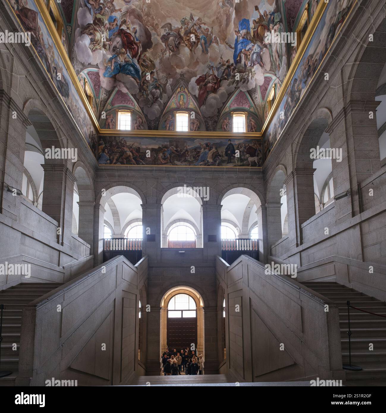 Interior view of the Monastery of El Escorial in San Lorenzo de El ...
